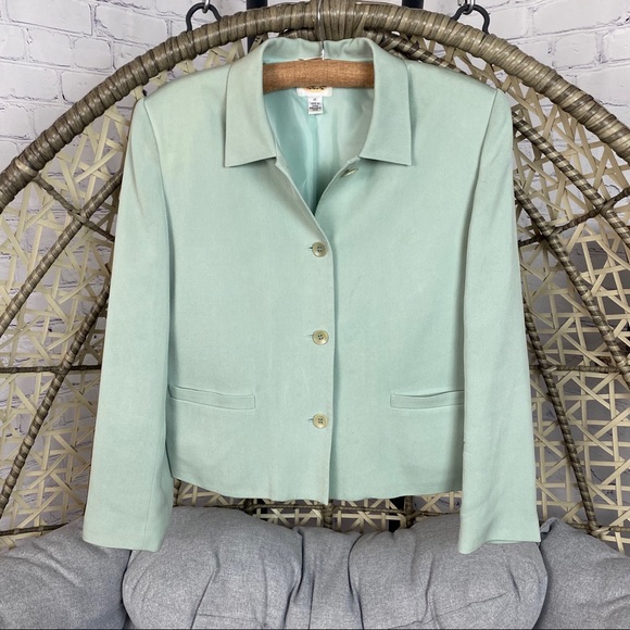 Talbots | Jackets & Coats | Talbots 0 Silk Blazer Mint | Poshmark